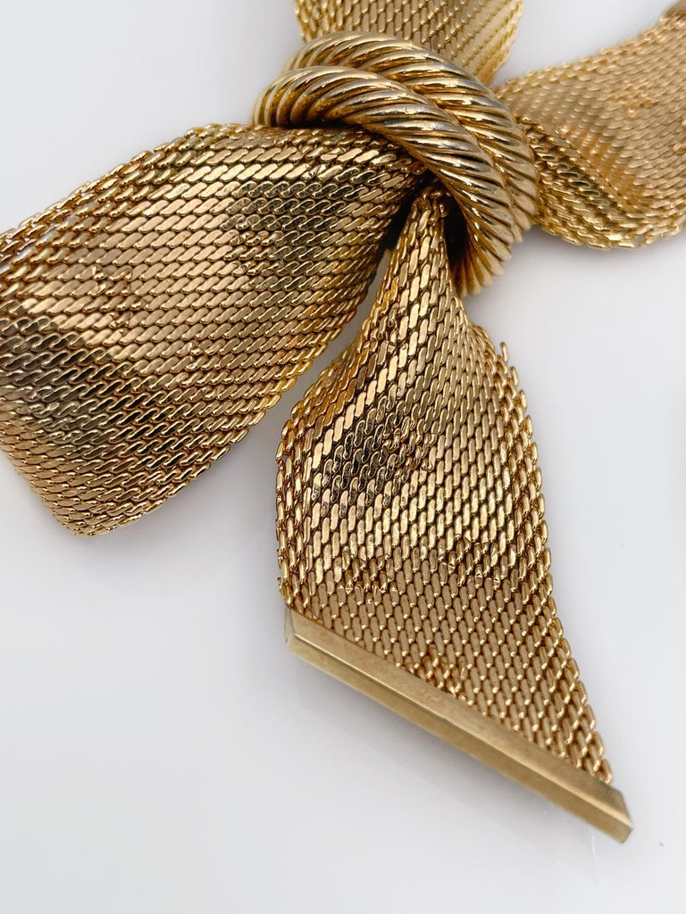 Vintage Christian Dior Mesh Star Print Bow Pin Brooch 1964 For Sale at ...