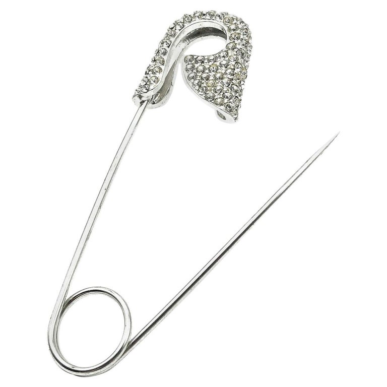 Huge Vintage Christian Dior Oversize Crystal Safety Pin Brooch 2000s ...