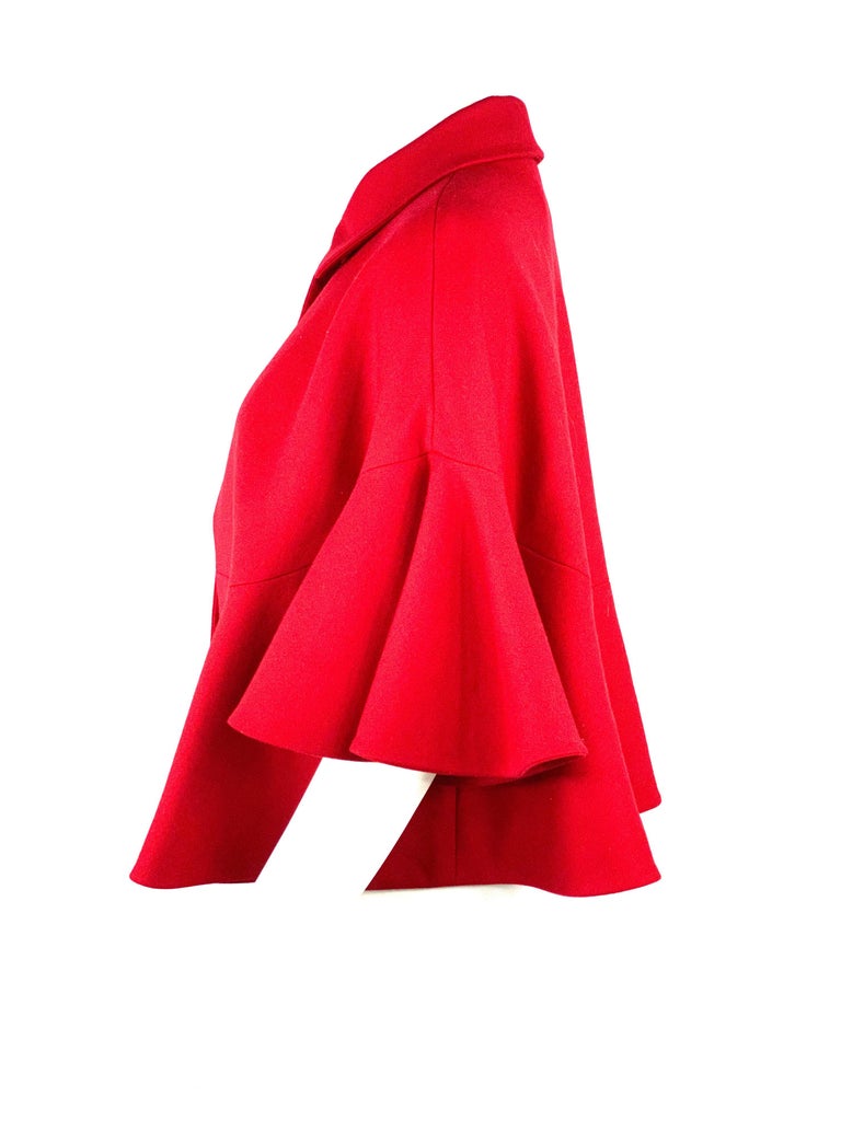 Vintage Christian Dior Red Wool Cape Poncho Size 8 at 1stDibs ...