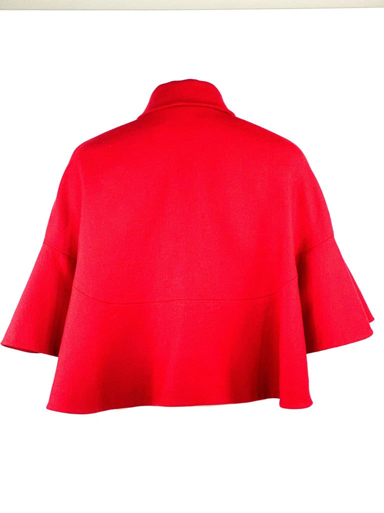 Vintage Christian Dior Red Wool Cape Poncho Size 8 at 1stDibs ...