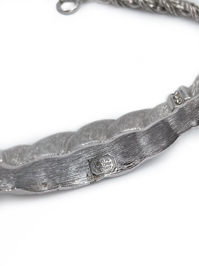 1970’s Vintage Christian Dior Silver Tone Collier Necklace at 1stDibs