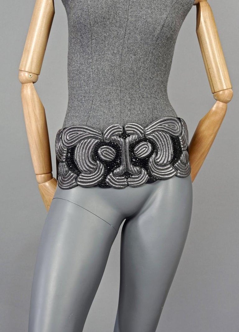 Vintage CHRISTIAN LACROIX Beaded Aztec Mask Belt For Sale at 1stdibs