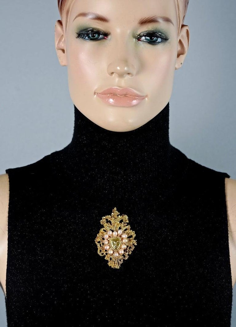 Vintage CHRISTIAN LACROIX NOEL 1998 Heart Lady Face Pearl Limited ...