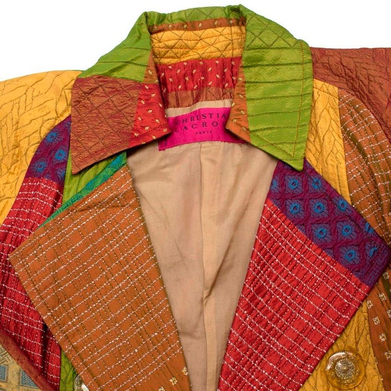Vintage Christian Lacroix patchwork jacket US 8 at 1stDibs