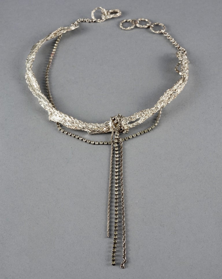 Vintage CHRISTIAN LACROIX Textured Rigid Cascading Rhinestone Chain ...