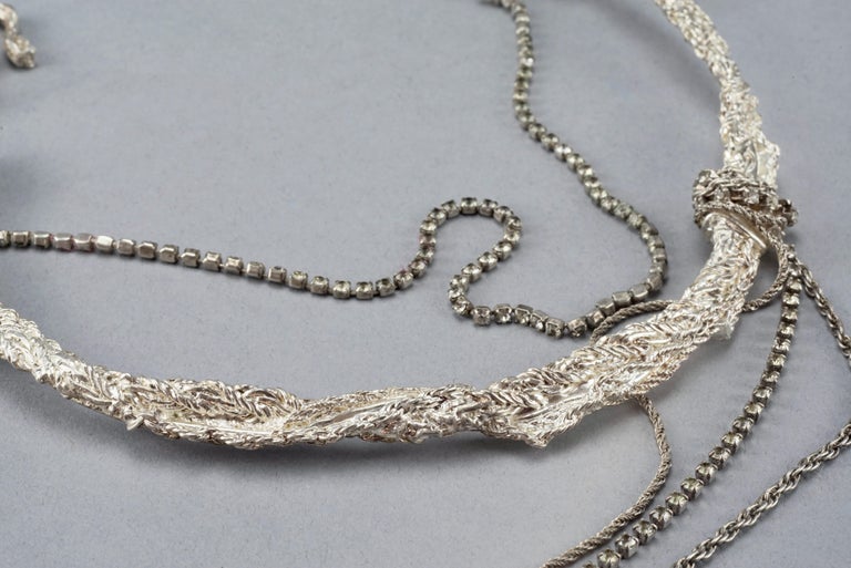 Vintage CHRISTIAN LACROIX Textured Rigid Cascading Rhinestone Chain ...