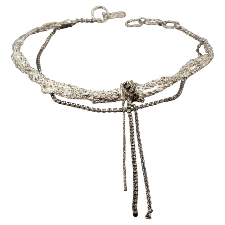 Vintage CHRISTIAN LACROIX Textured Rigid Cascading Rhinestone Chain ...