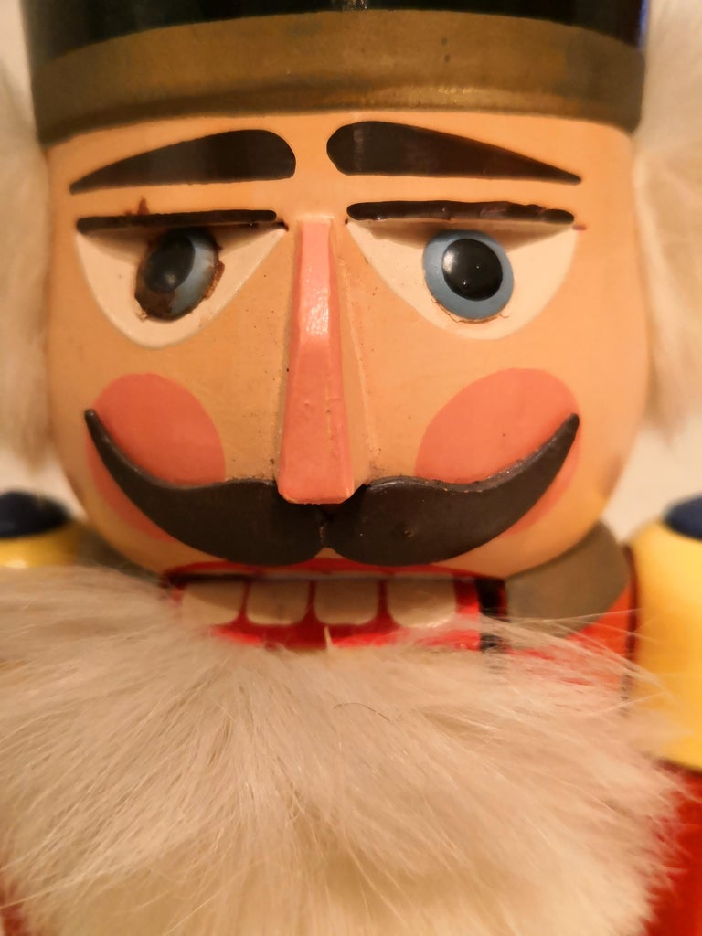 Vintage Christmas Nutcracker Wood Erzgebirge Germany at 1stDibs