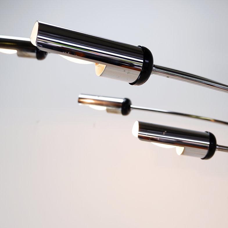 Vintage Chrome 5 arms floor lamp on marble base, Italy, 1970's For Sale ...