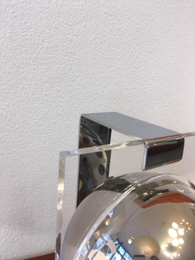 Vintage Chrome and Acrylic Eyeball Table Lamp, 1970s For Sale at 1stDibs