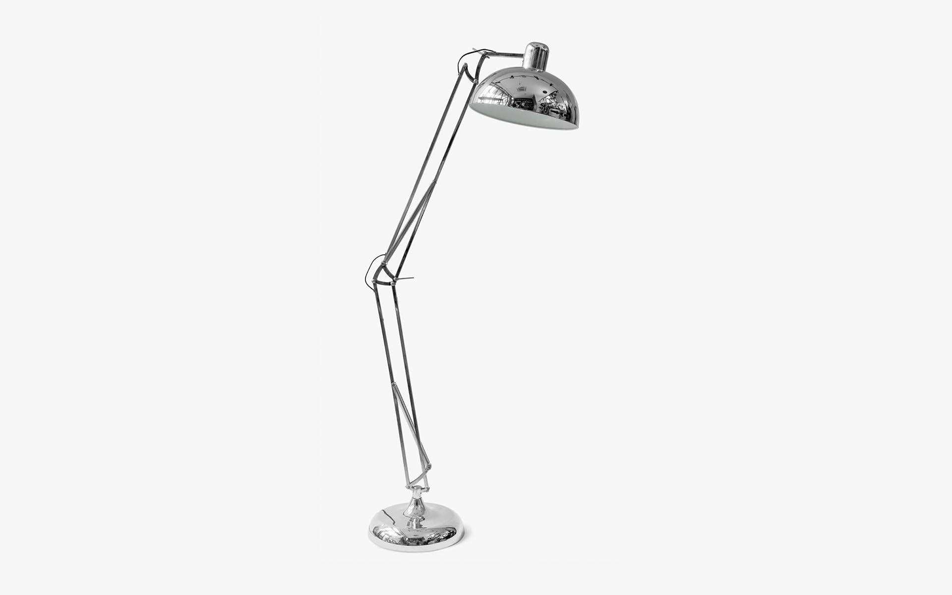 Vintage Chrome Adjustable Floor Lamp For Sale at 1stDibs