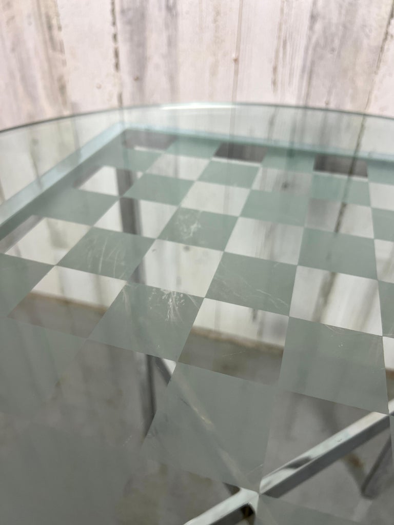 Vintage Chrome and Glass Game Table For Sale at 1stDibs