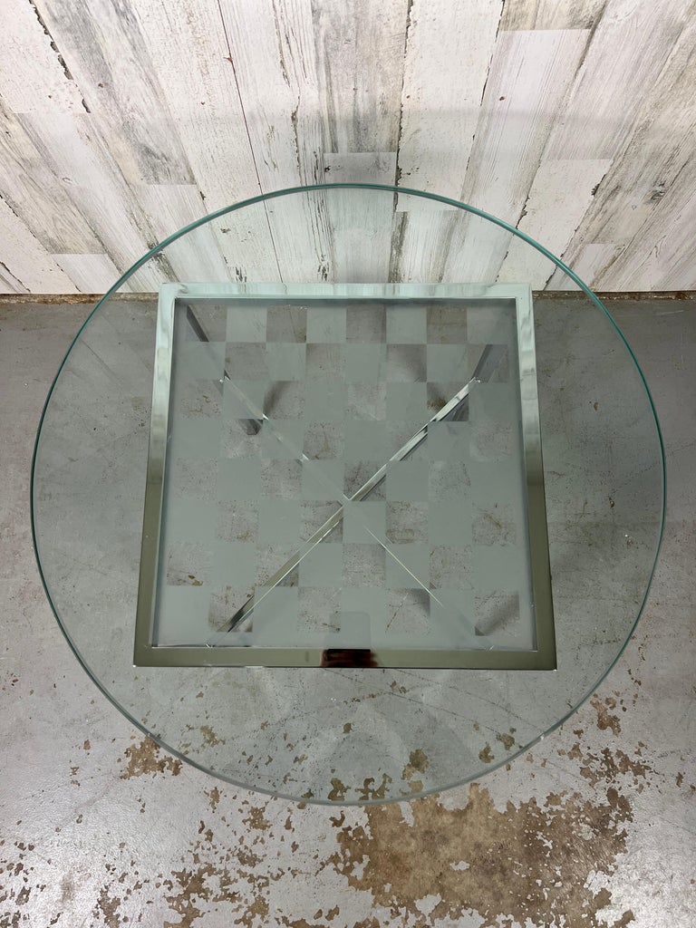 Vintage Chrome and Glass Game Table For Sale at 1stDibs