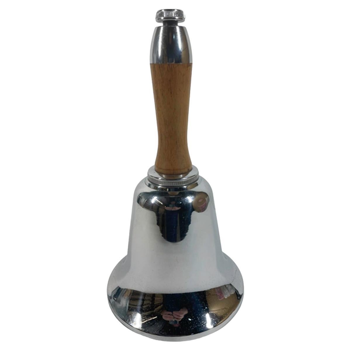 Vintage Chrome and Wood "Town Crier" Bell Form Cocktail Shaker at 1stDibs
