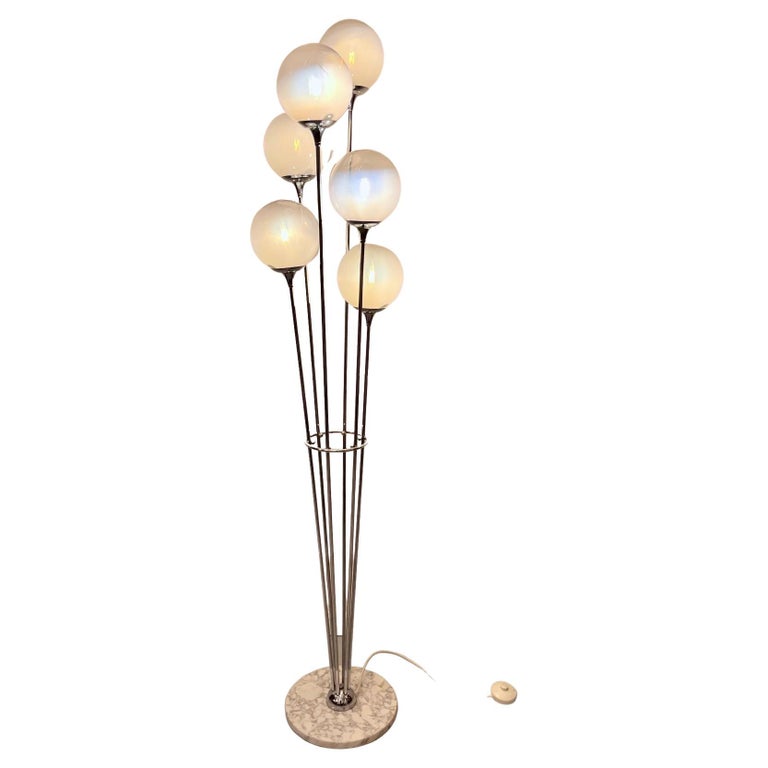 Vintage Chrome and Brass Alberello Floor Lamp by Stilnovo, Italy ca ...