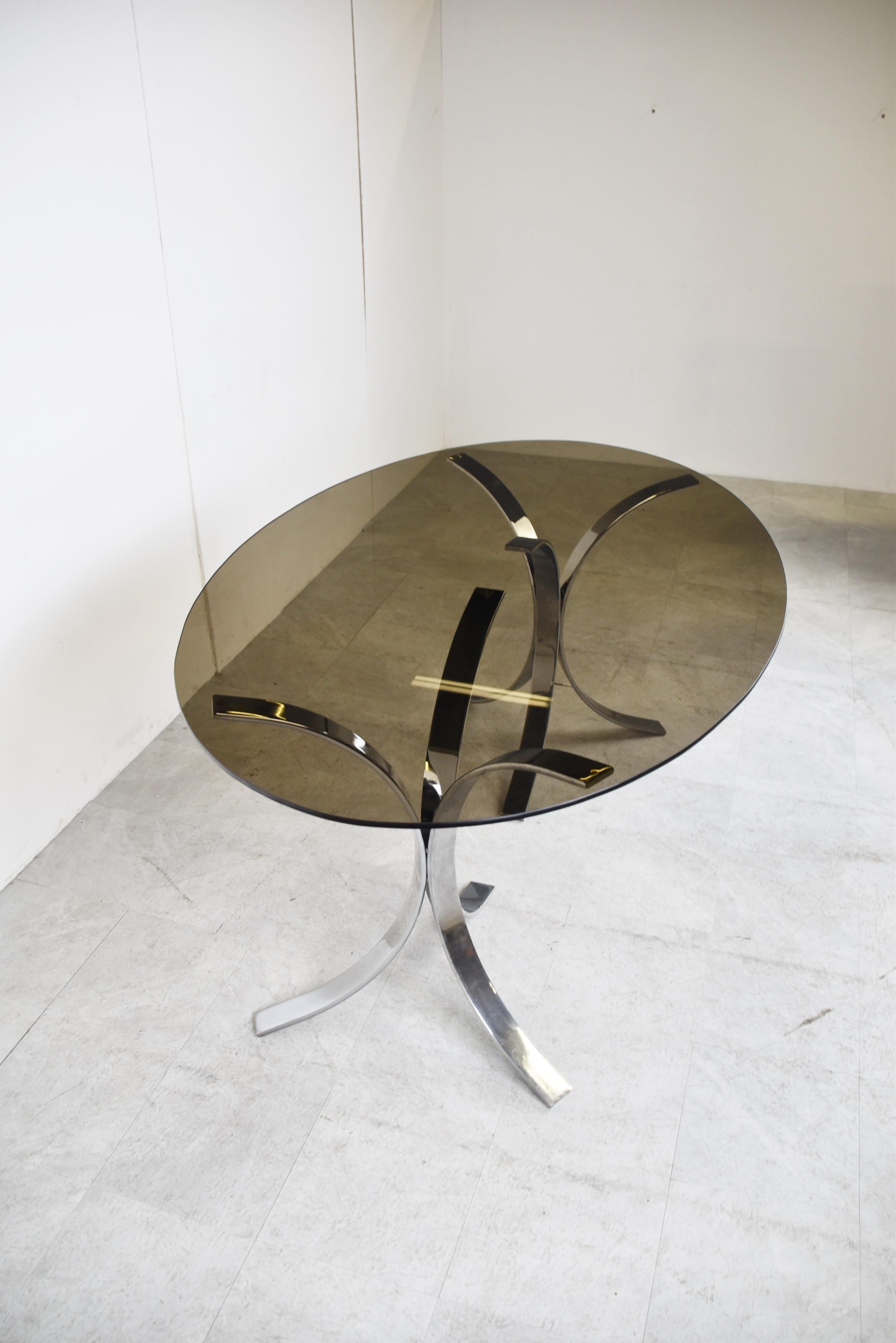 Vintage Chrome Dining Table, 1970s at 1stDibs