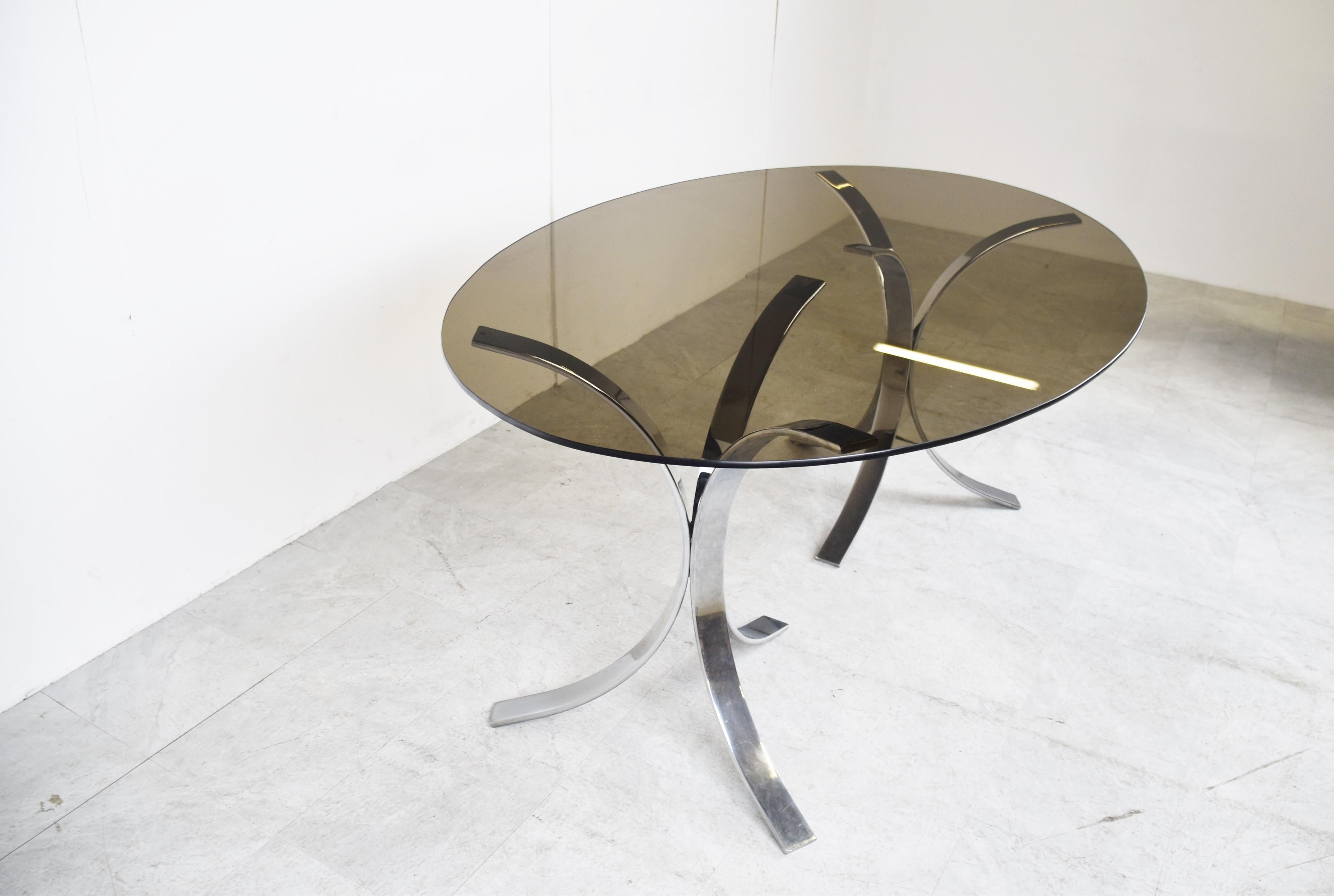 Vintage Chrome Dining Table, 1970s at 1stDibs