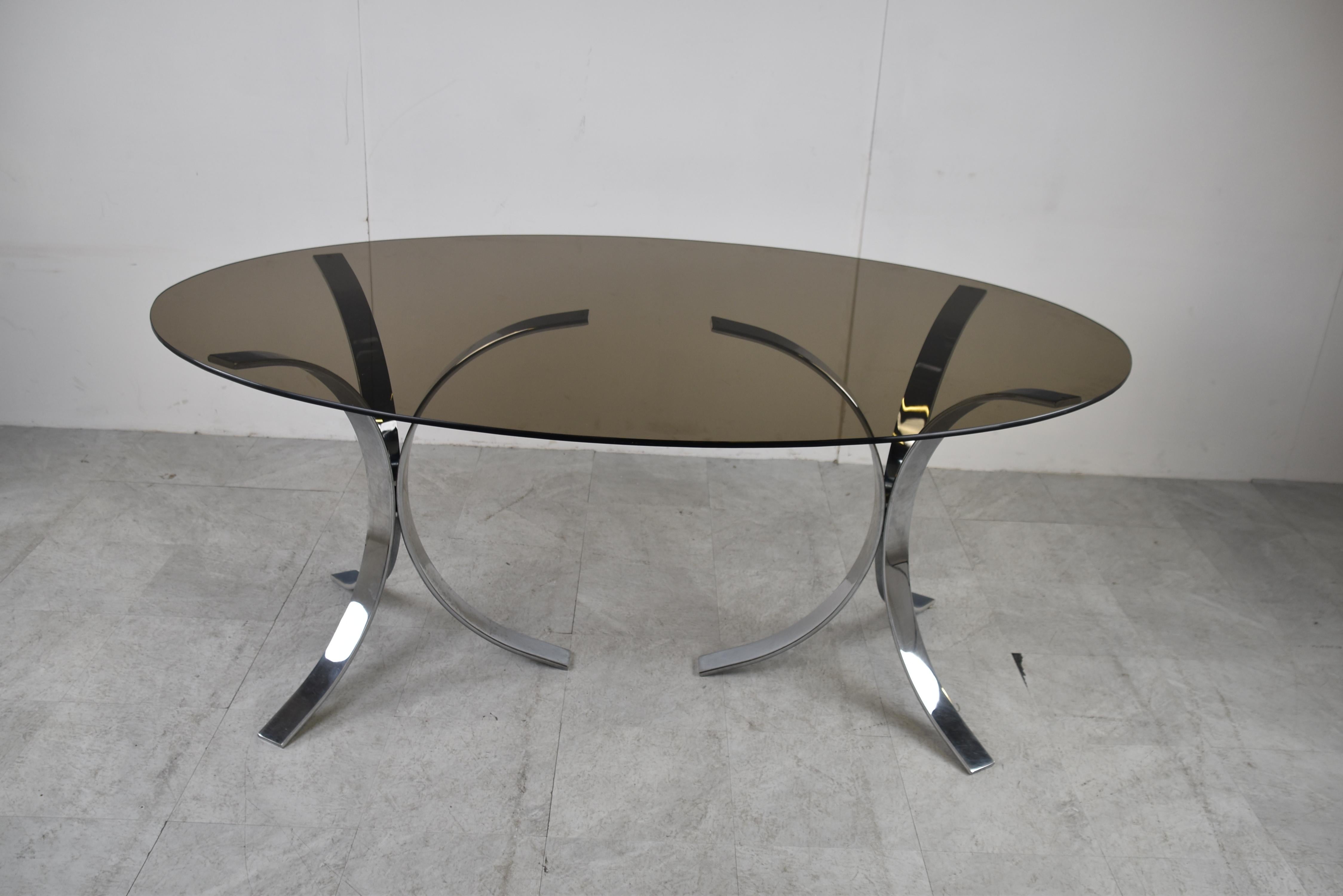 Vintage Chrome Dining Table, 1970s at 1stDibs