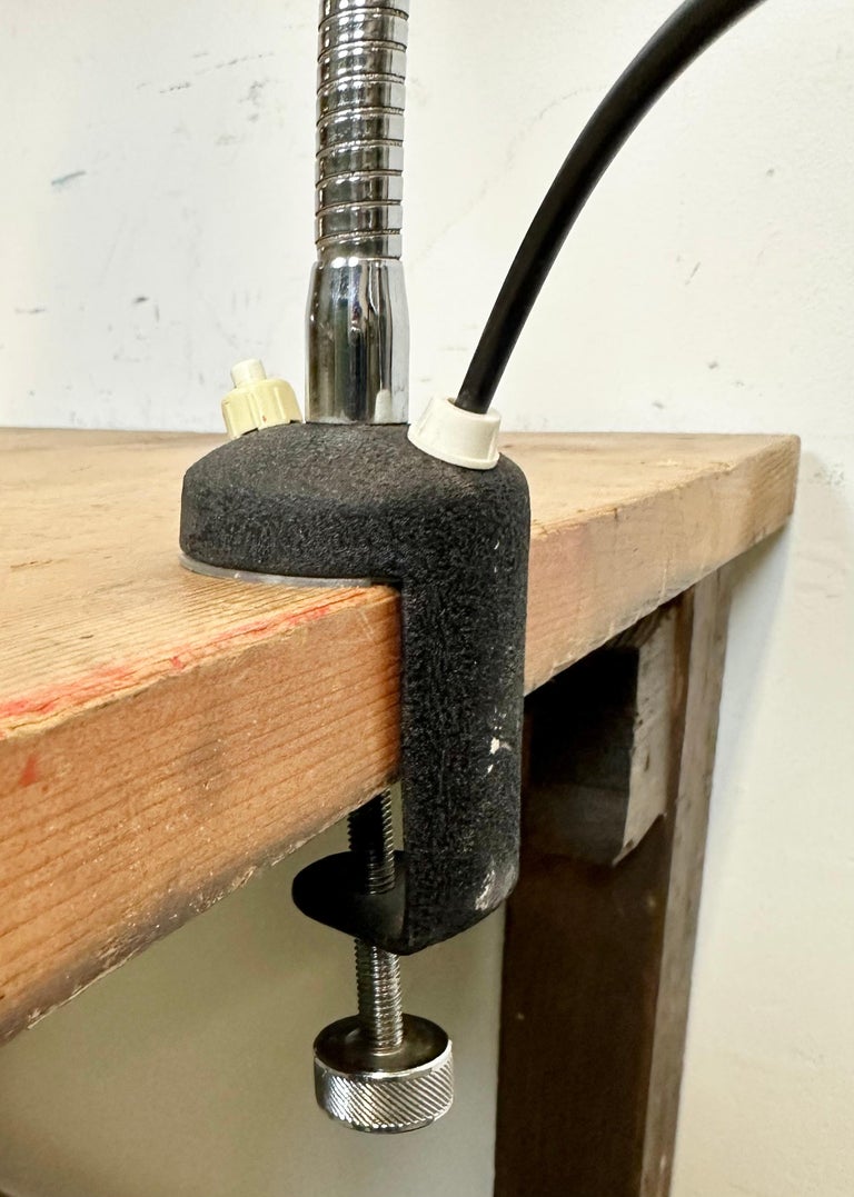 Vintage Chrome Italian Gooseneck Table Lamp, 1960s For Sale at 1stDibs