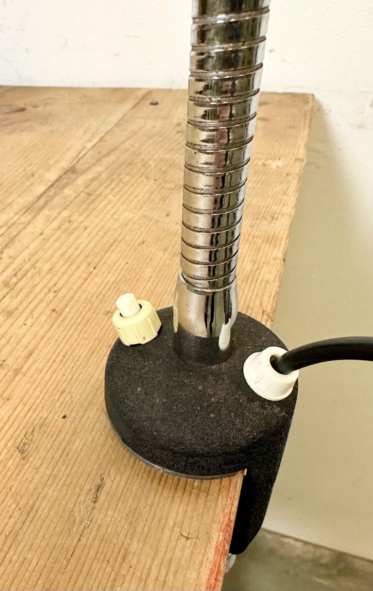 Vintage Chrome Italian Gooseneck Table Lamp, 1960s For Sale at 1stDibs