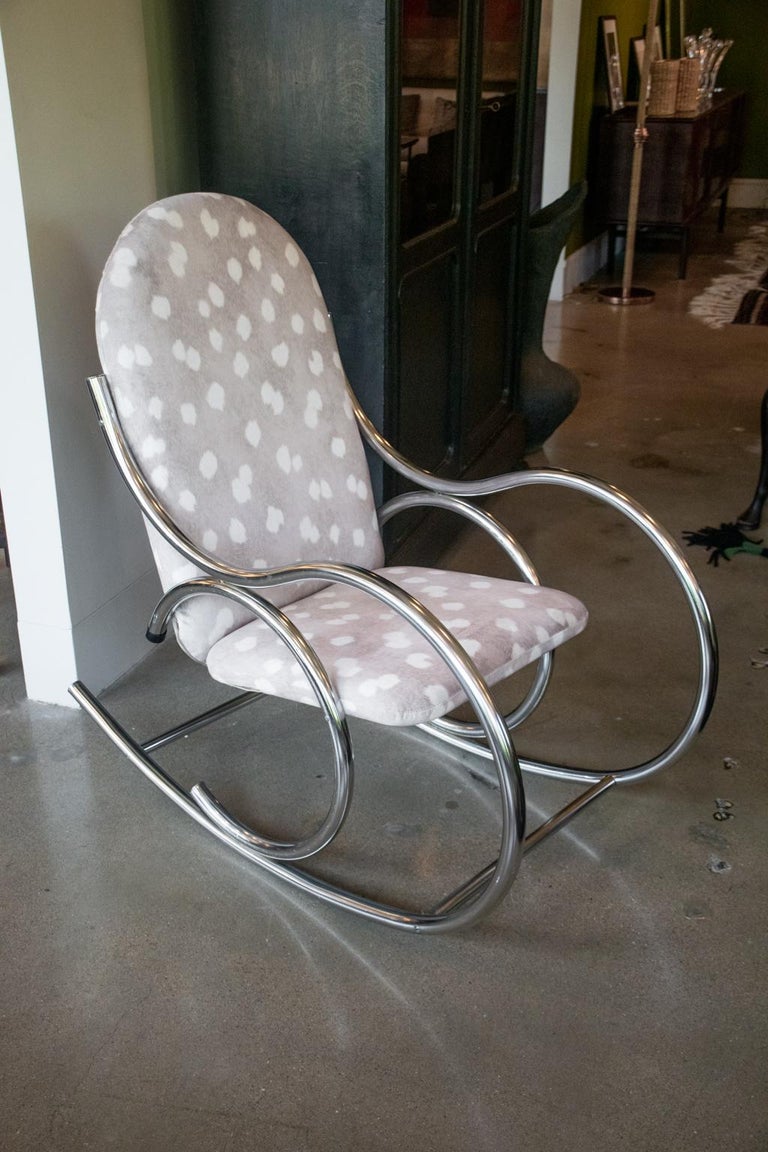 Vintage Chrome Rocking Chair at 1stDibs