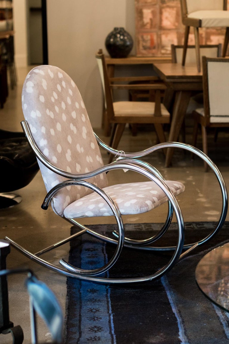 Vintage Chrome Rocking Chair at 1stDibs