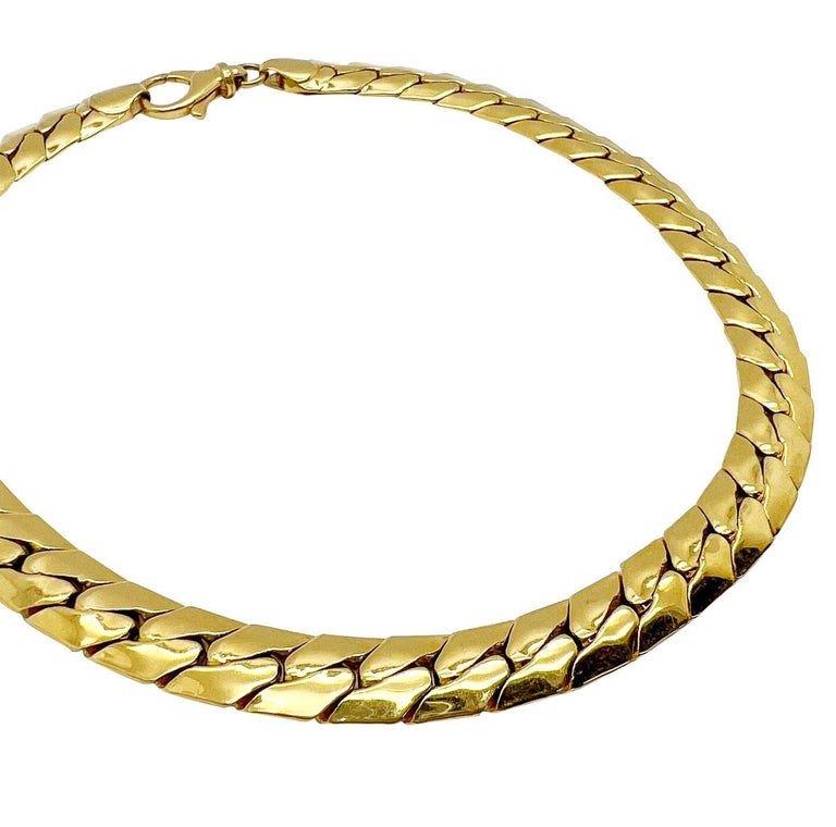 vintage chunky flattened link chain 1980s For Sale at 1stDibs