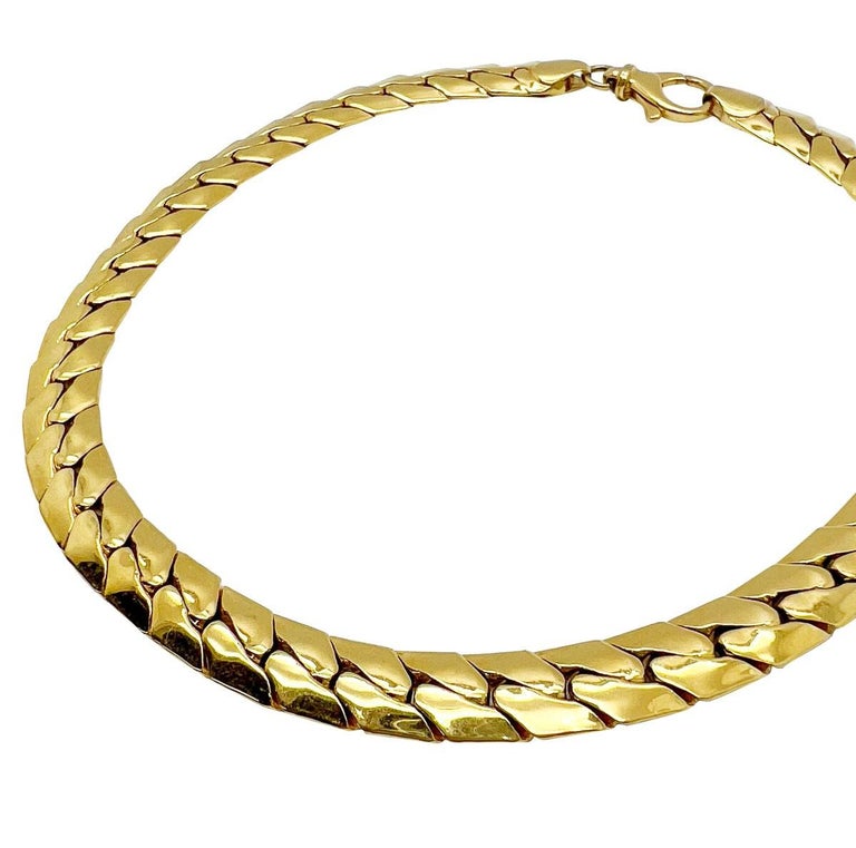 vintage chunky flattened link chain 1980s For Sale at 1stDibs