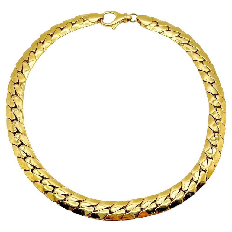 vintage chunky flattened link chain 1980s For Sale at 1stDibs
