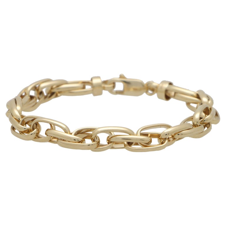 Vintage Chunky Twisted Link Bracelet in 9k Yellow Gold at 1stDibs