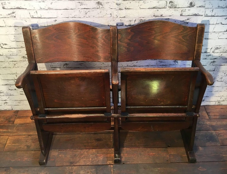Vintage Cinema Bench, Two-Seat, 1950s at 1stDibs