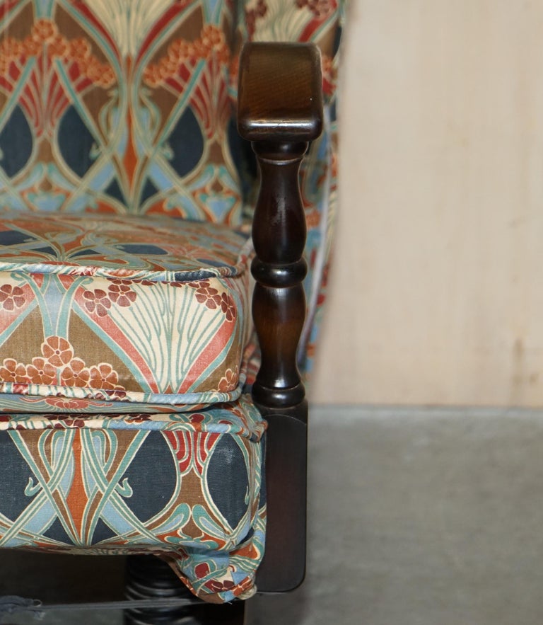 VINTAGE CIRCA 1930's ENGLISH OAK ROCKING ARMCHAIR WITH LIBERTY'S LONDON ...