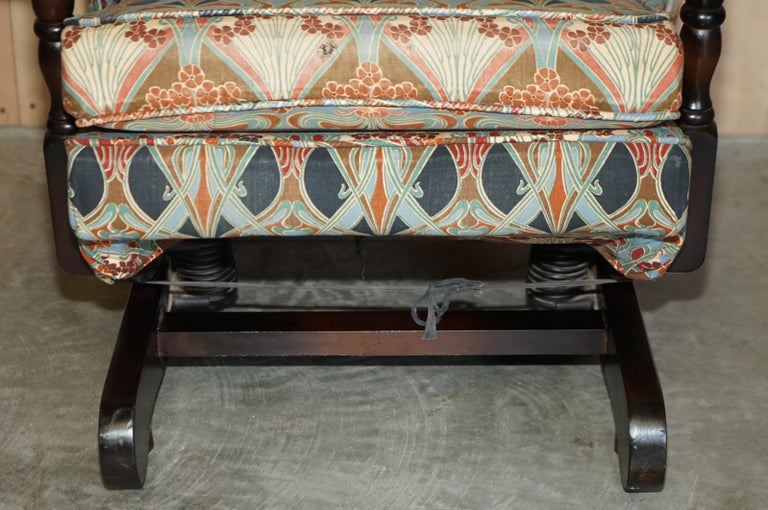 VINTAGE CIRCA 1930's ENGLISH OAK ROCKING ARMCHAIR WITH LIBERTY'S LONDON ...