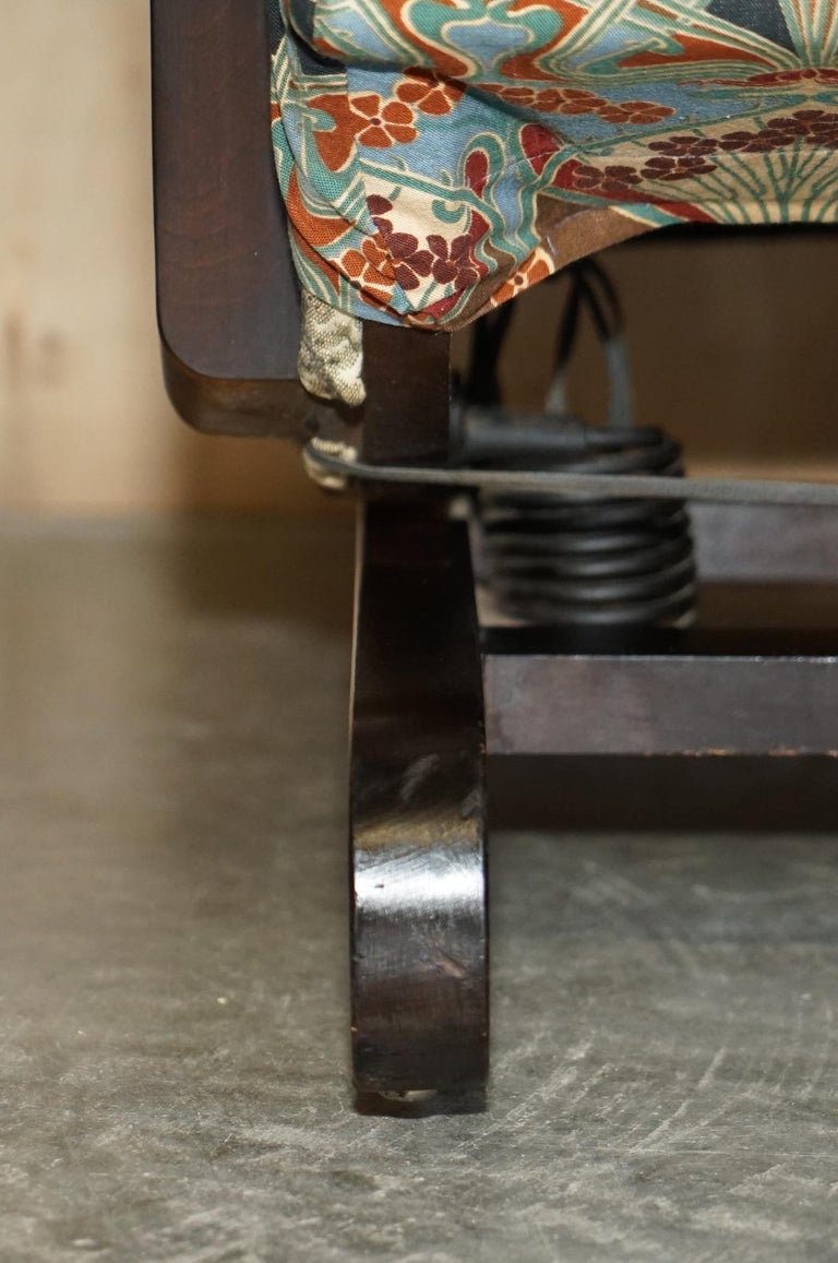 VINTAGE CIRCA 1930's ENGLISH OAK ROCKING ARMCHAIR WITH LIBERTY'S LONDON ...