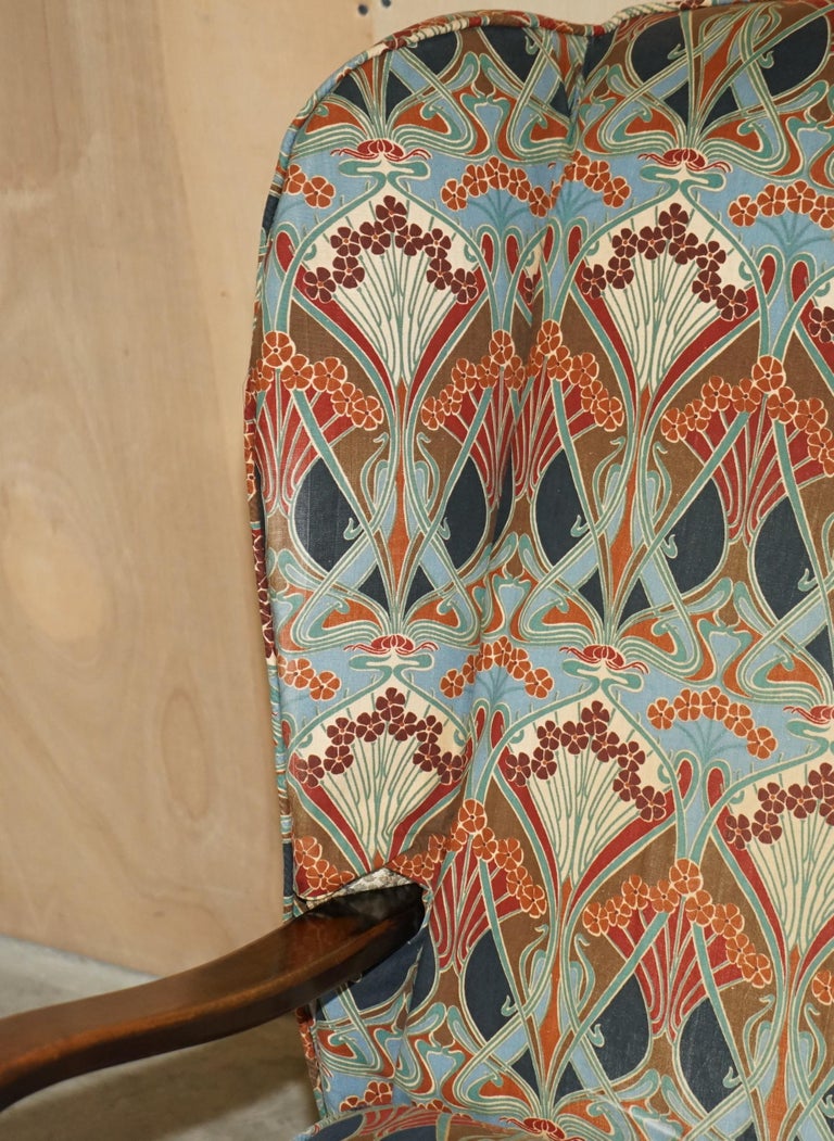 VINTAGE CIRCA 1930's ENGLISH OAK ROCKING ARMCHAIR WITH LIBERTY'S LONDON ...