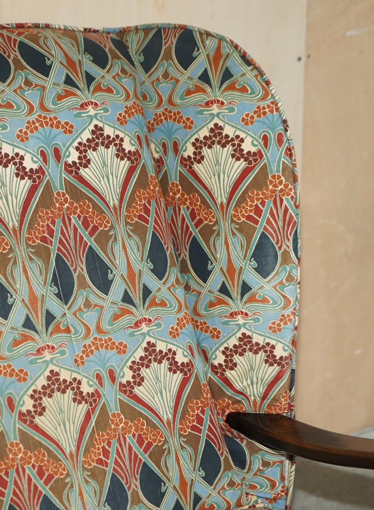 VINTAGE CIRCA 1930's ENGLISH OAK ROCKING ARMCHAIR WITH LIBERTY'S LONDON ...