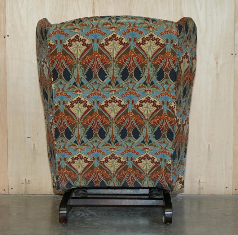 VINTAGE CIRCA 1930's ENGLISH OAK ROCKING ARMCHAIR WITH LIBERTY'S LONDON ...