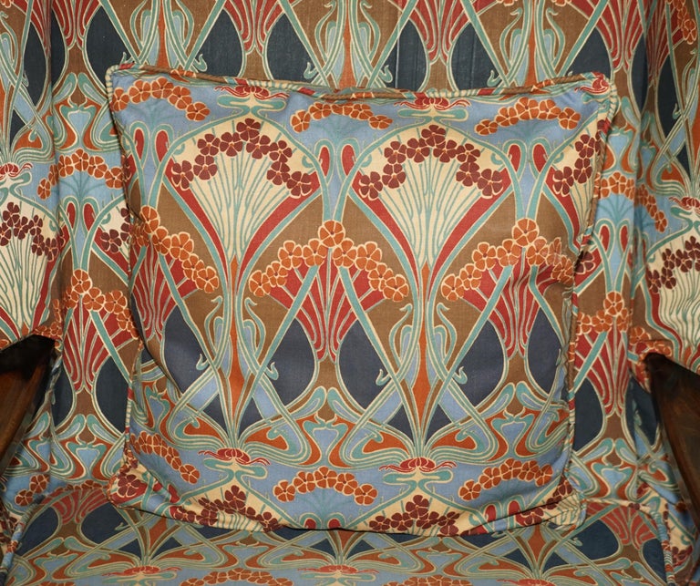 VINTAGE CIRCA 1930's ENGLISH OAK ROCKING ARMCHAIR WITH LIBERTY'S LONDON ...