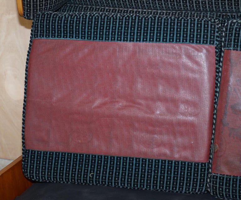 Vintage circa 1950's British Railways Train Sofa Bench Seating Drop ...