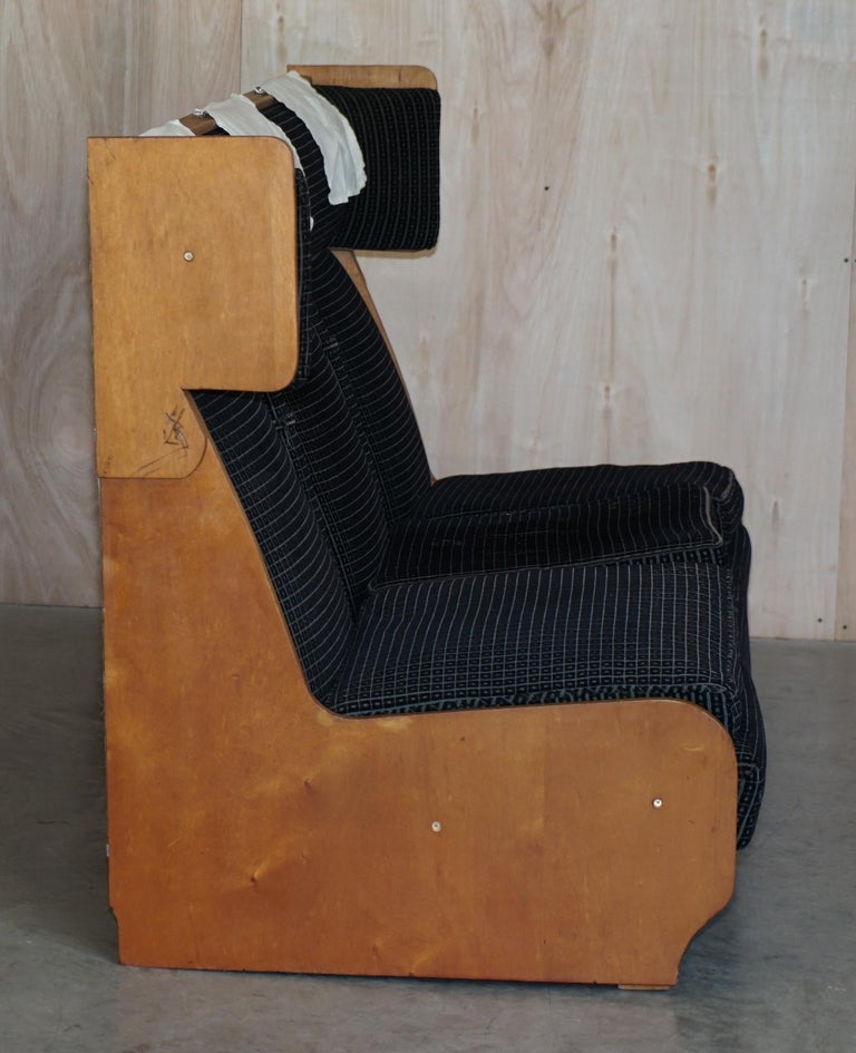 Vintage circa 1950's British Railways Train Sofa Bench Seating Drop ...