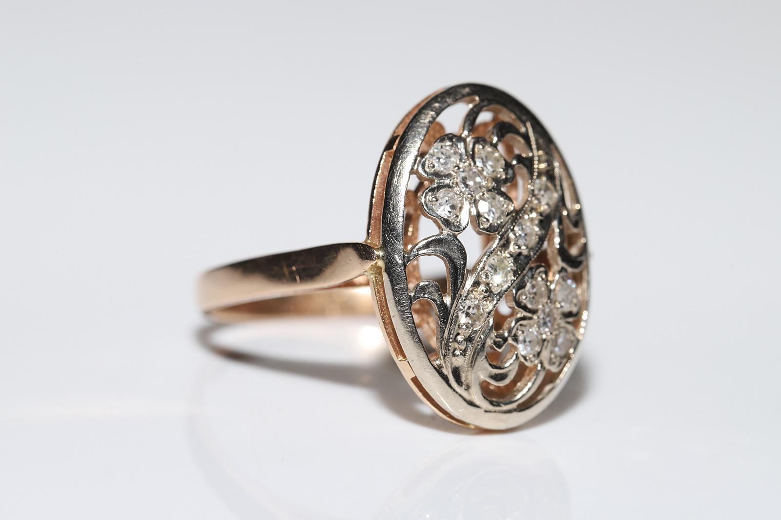 Vintage Circa 1960s 14k Soviet Russian Natural Diamond Decorated Ring ...