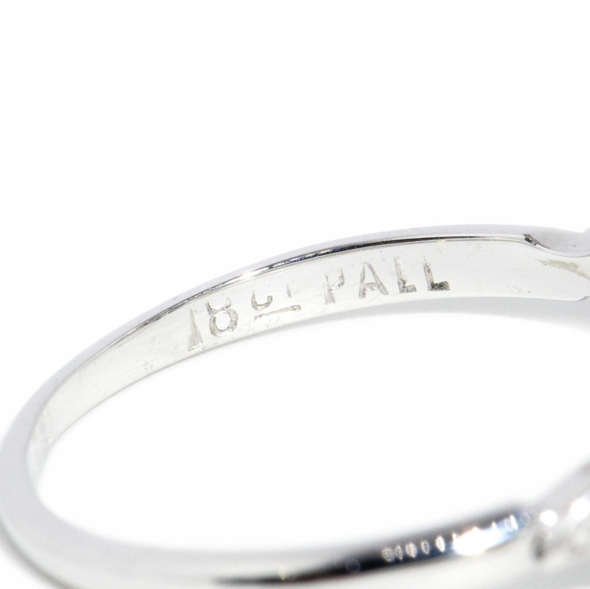 Vintage Circa 1960s Diamond Engagement Ring 18 Carat White Gold For ...