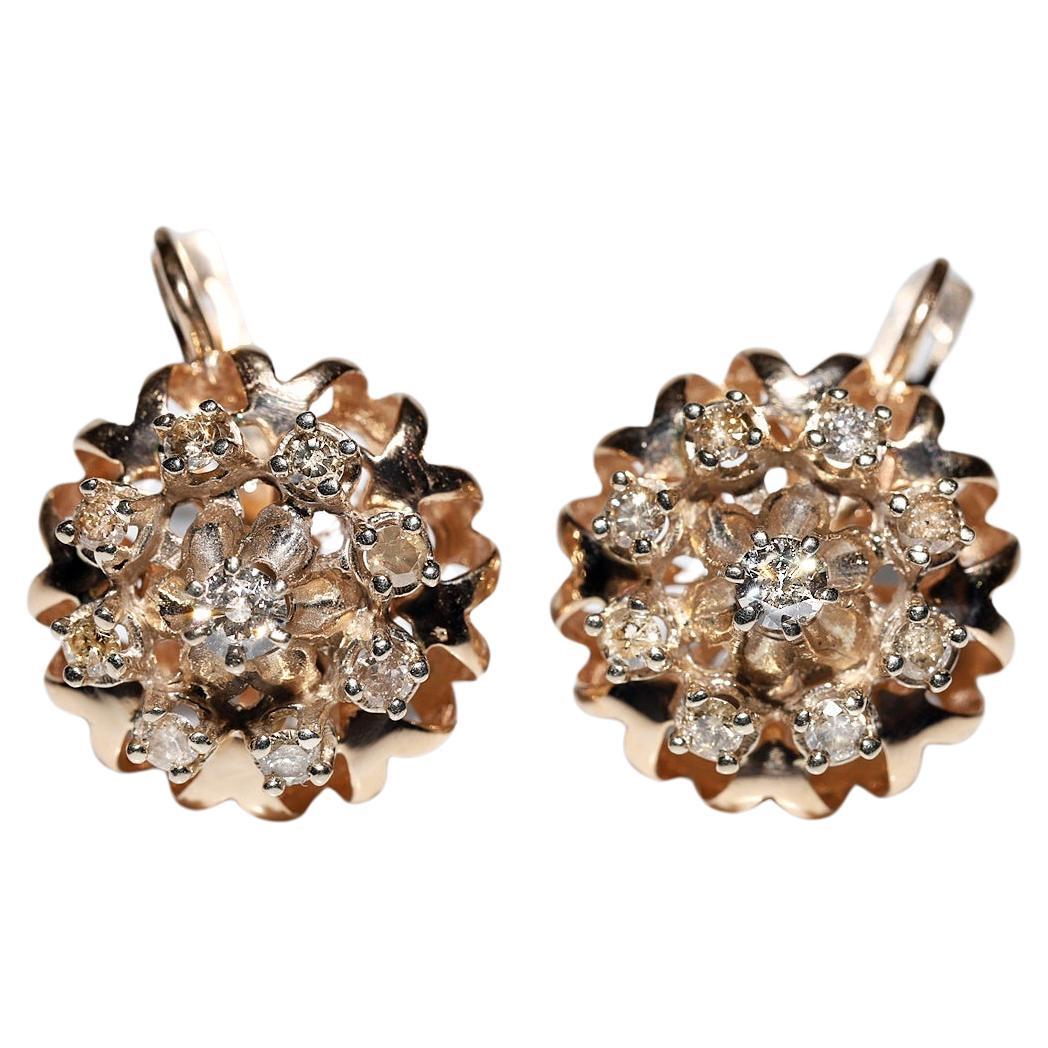 Vintage Circa 1960s Soviet Russian 14k Gold Natural Diamond Decorated ...