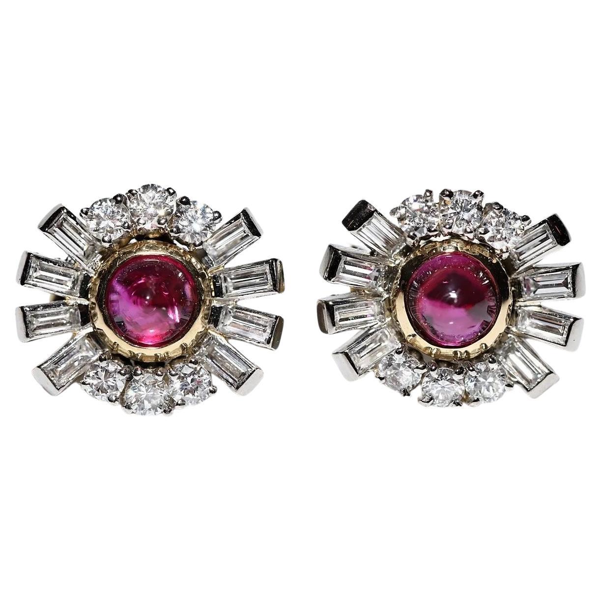 Vintage Circa 1970s 18k Gold Natural Old Cut Diamond And Ruby Solitaire ...