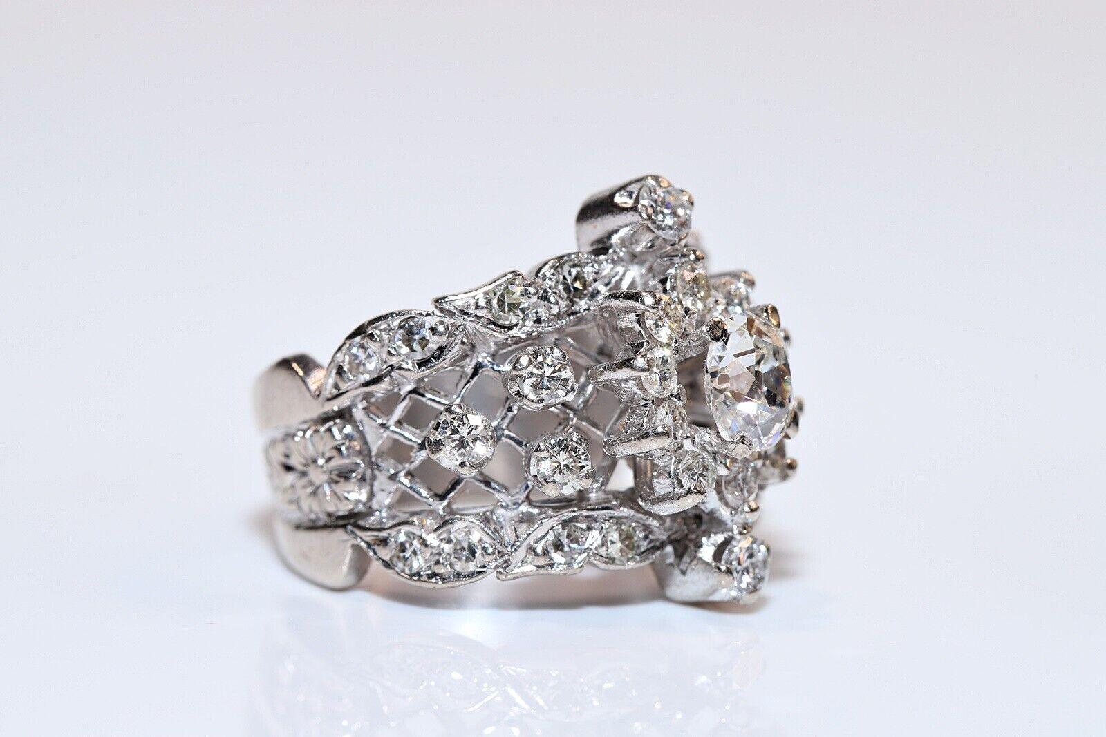 Vintage Circa 1970s 8k Gold Natural Diamond Decorated Rİng For Sale at ...