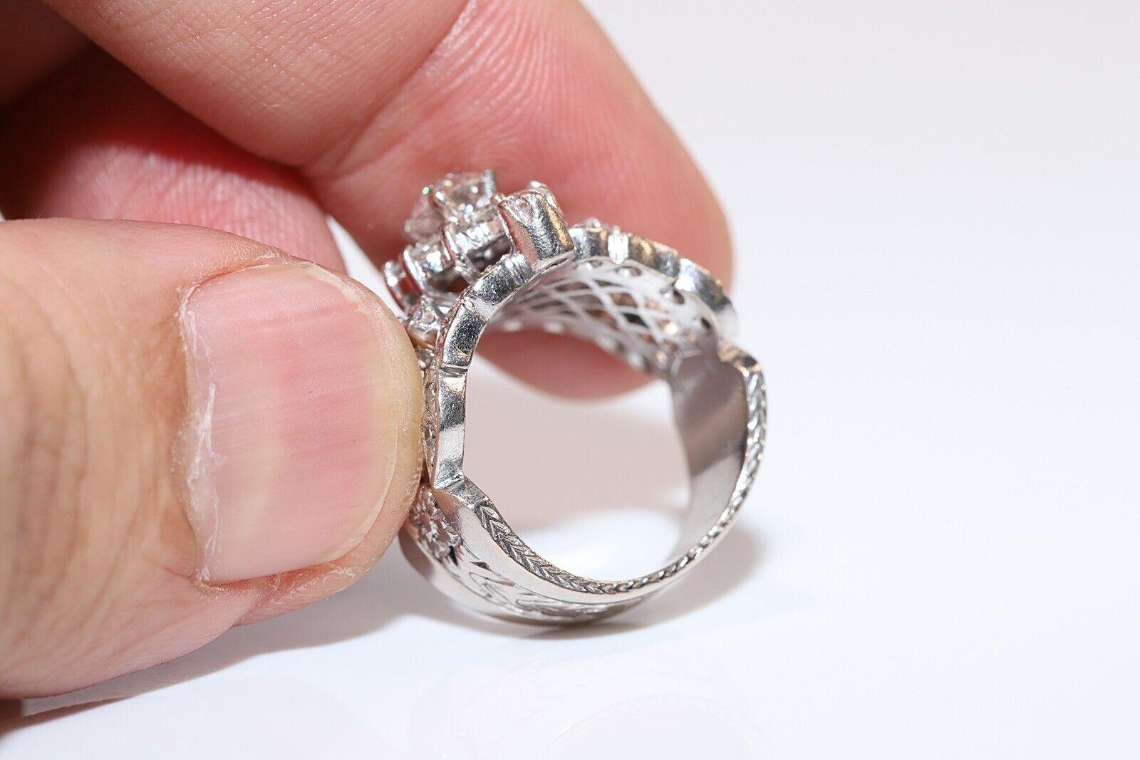 Vintage Circa 1970s 8k Gold Natural Diamond Decorated Rİng For Sale at ...