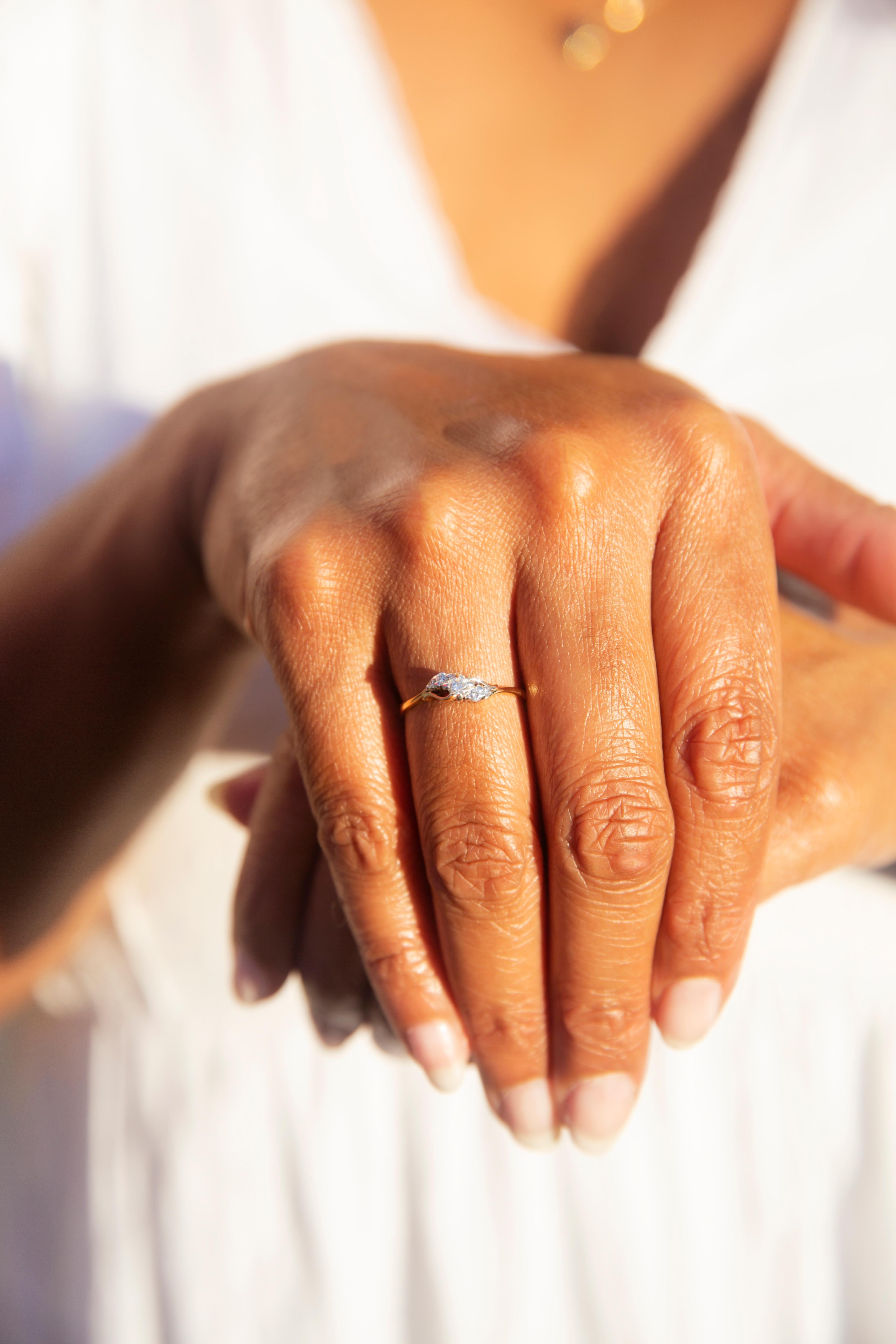 Vintage Circa 1970s Five Stone Round Brilliant Diamond Ring 18 Carat ...