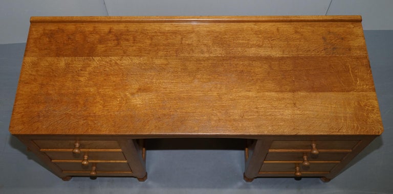 Vintage circa 1970s Robert Thompson Mouseman Oak Kneehole Desk Dressing ...