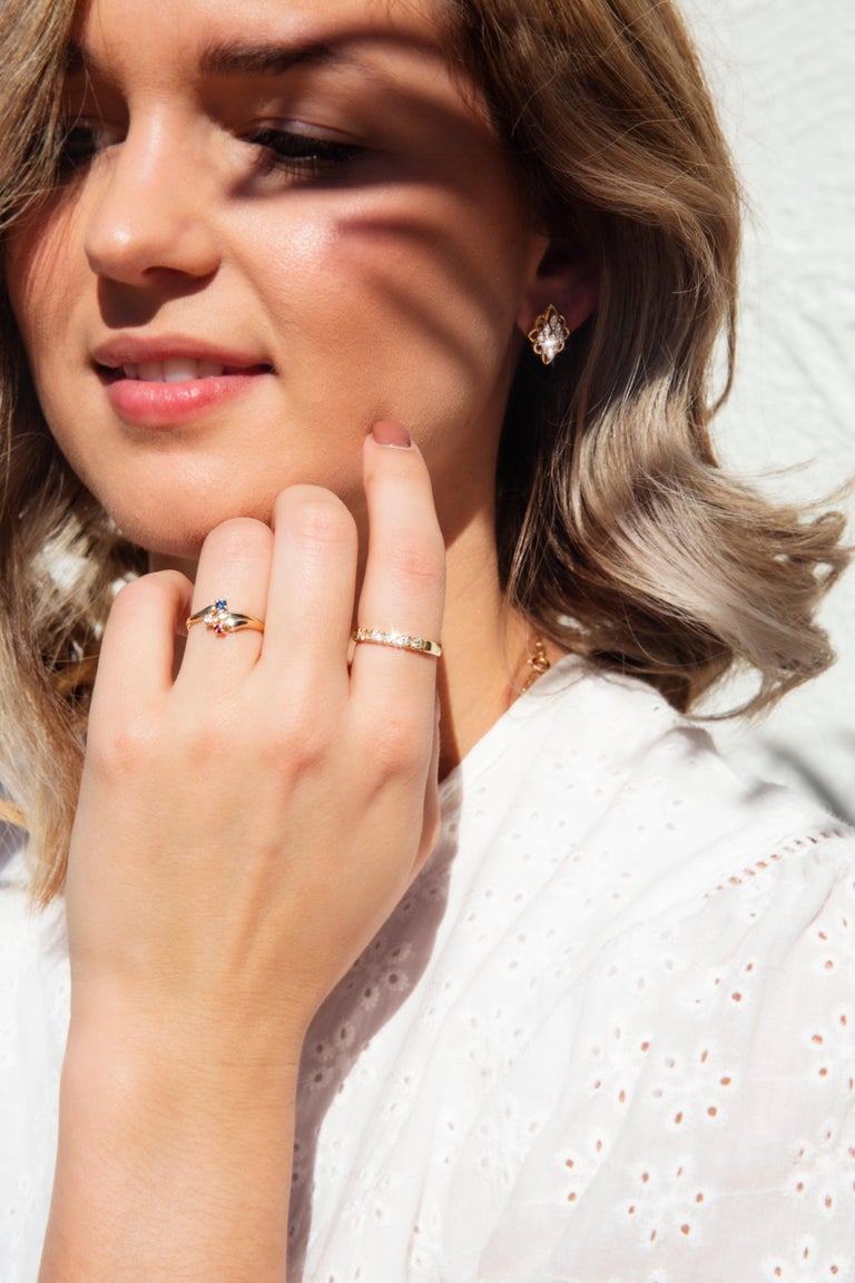 Vintage Circa 1970s Vintage 18 Carat Yellow and White Gold Diamond ...