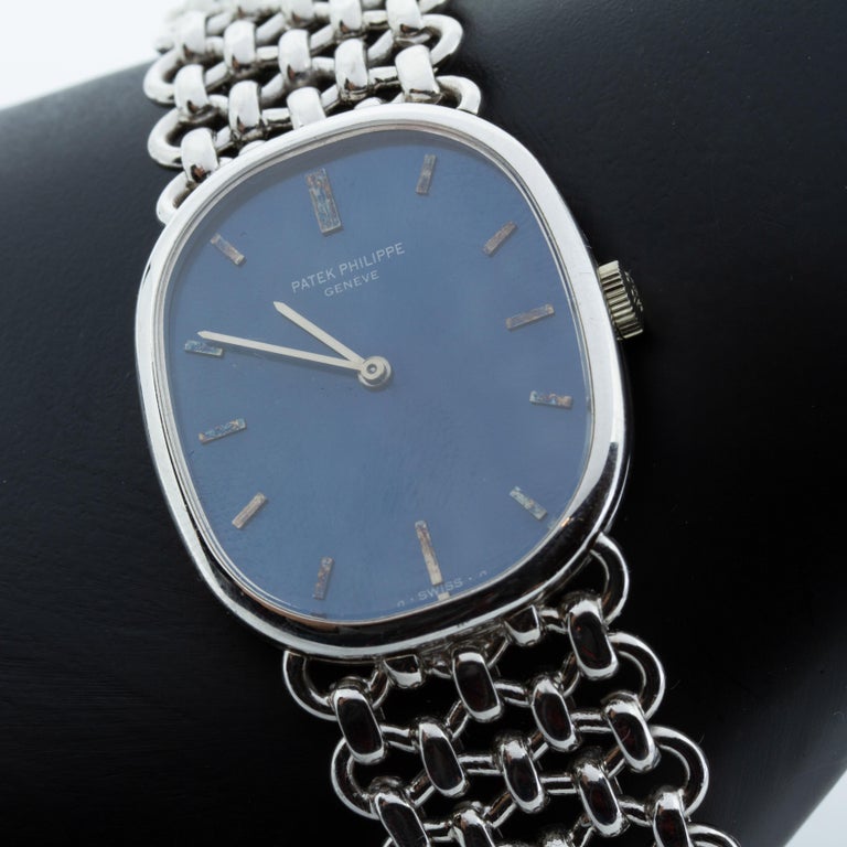 Vintage circa 1972 Patek Philippe Golden Ellipse 18 Karat White Gold ...